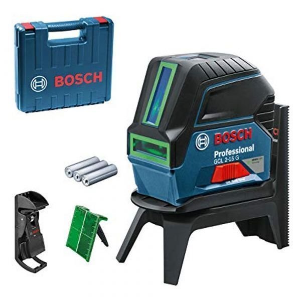 Nível A Laser GCL 2-15 G Linhas Cruzadas Verde Bosch 0601066J00 - Casa das Furadeiras